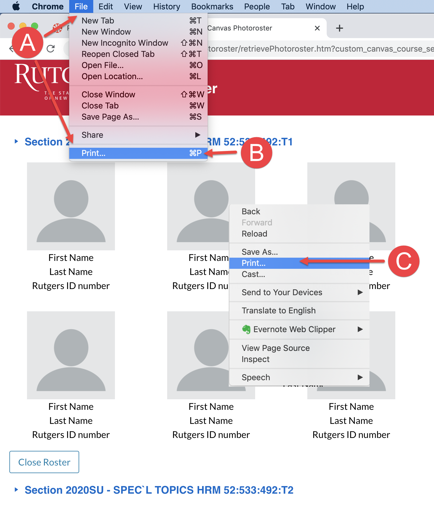 RU Faculty Tools - Rutgers Photo Roster - Canvas